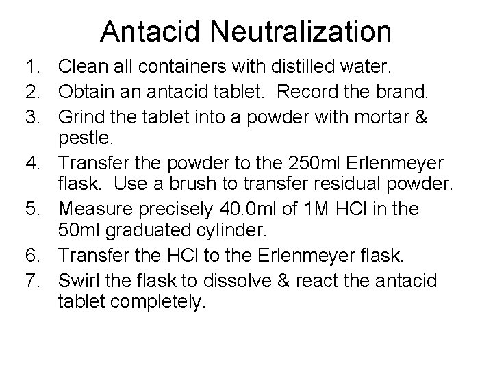 Antacids Titration Lab Teacher Preparation 1 2 3