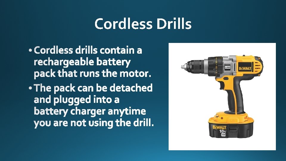 Intro to Power Tools Electric Tools Operate on