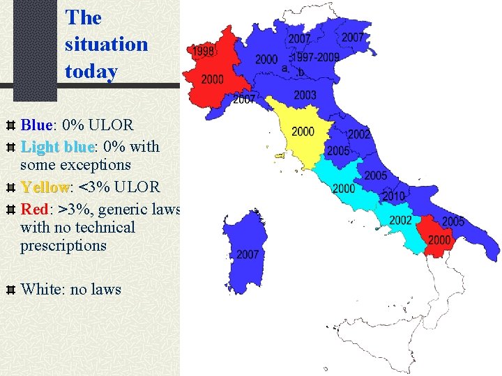 The control of light pollution in Italy Fabio