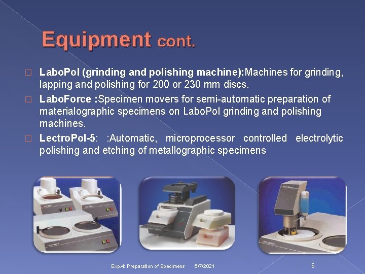 Preparation of Specimens for Metallographic Examination Exp 2
