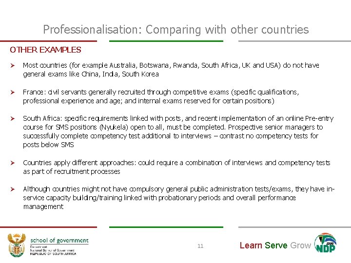 A National Implementation Framework towards the Professionalisation of