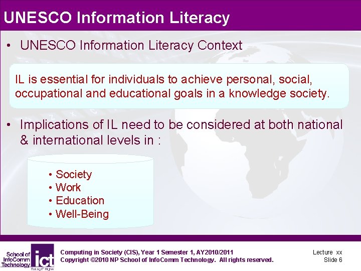UNESCO Information Literacy A Case Study Digital Divide