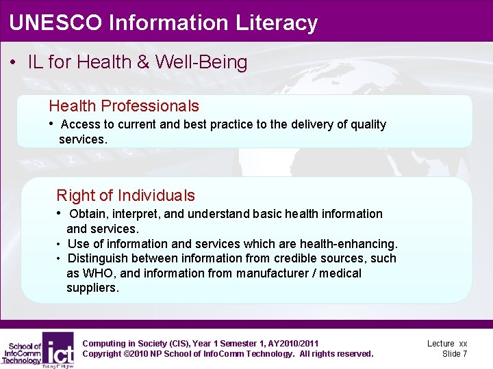 UNESCO Information Literacy A Case Study Digital Divide