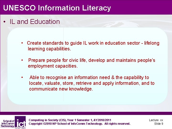 UNESCO Information Literacy A Case Study Digital Divide