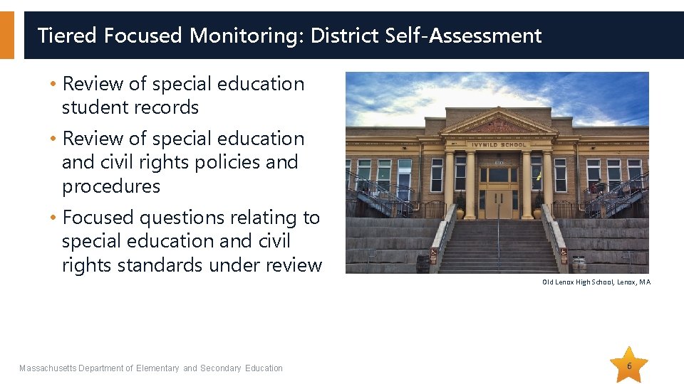 OFFICE OF PUBLIC SCHOOL MONITORING Tiered Focused Monitoring