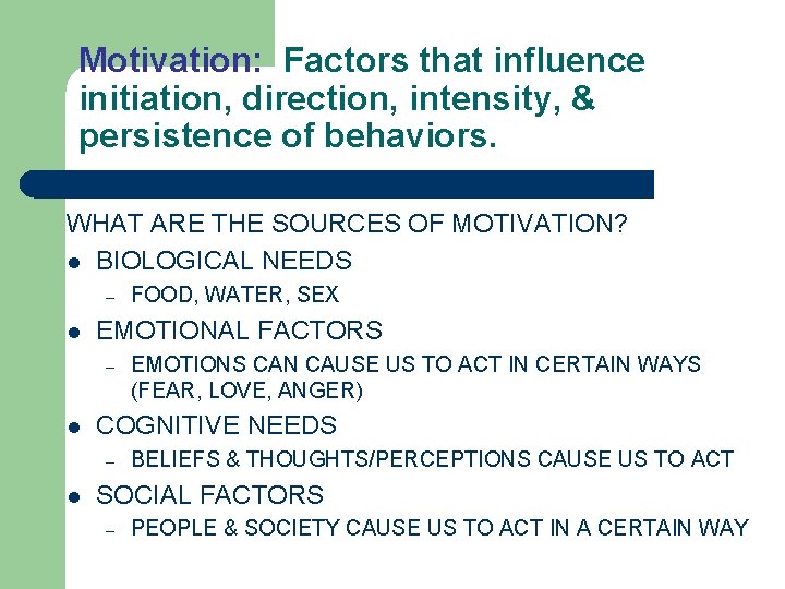 Theories of Motivation Hope Scale l Hope Overall