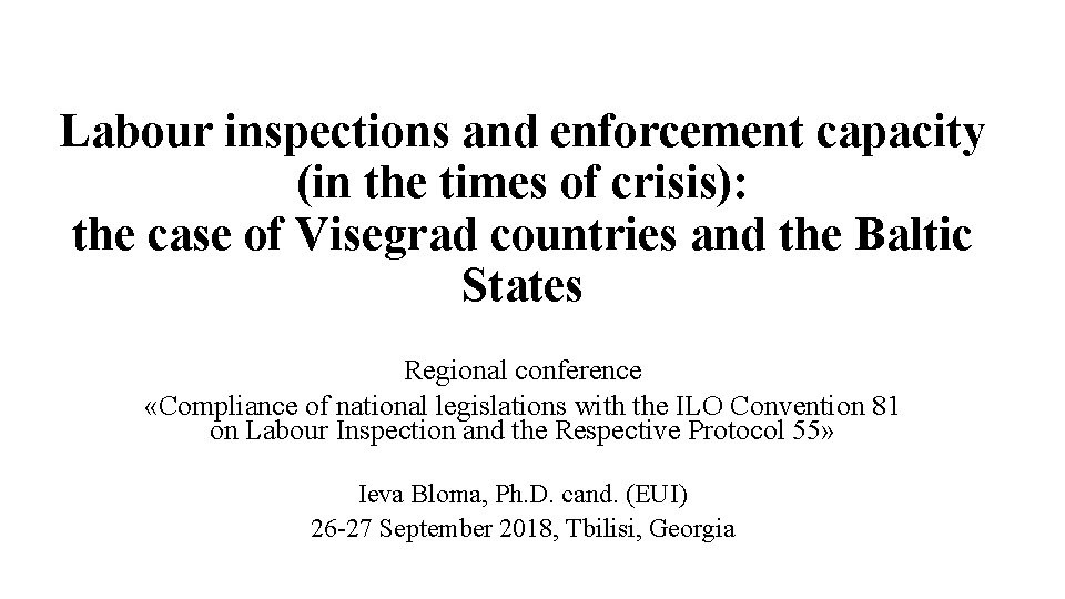 Labour inspections and enforcement capacity in the times