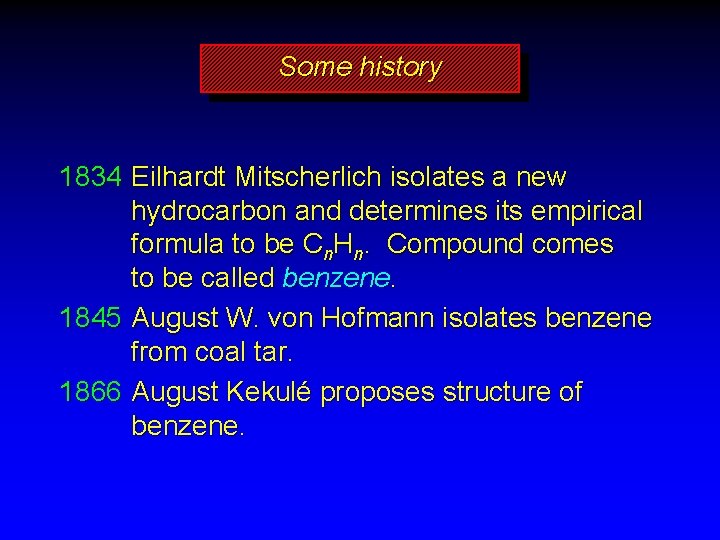 Arenes and Aromaticity Hydrocarbons Aliphatic Alkanes Aromatic Alkenes