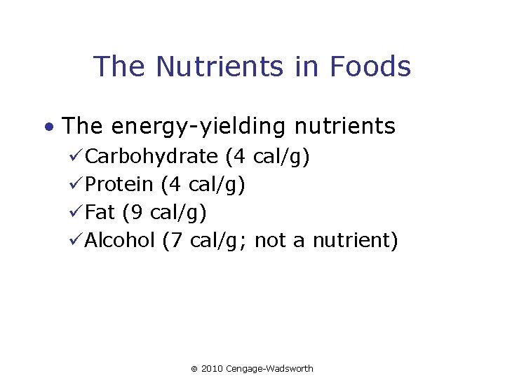 The Basics of Understanding Nutrition Chapter 1 2010