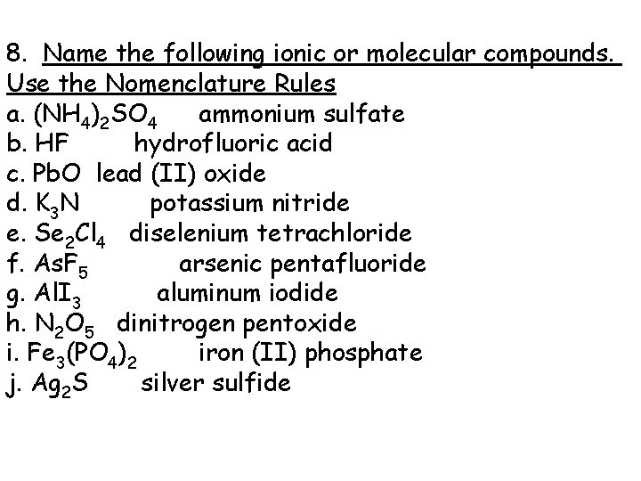 Worksheet 2 answers 1 Write the formula for