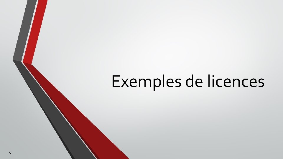 Informations sur le contrle des licences pour la