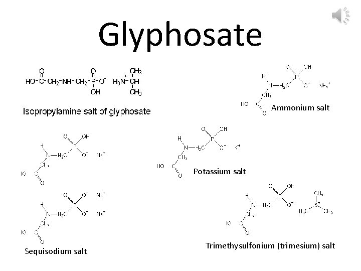 Glyphosate Glyphosate Ammonium salt Potassium salt Sequisodium salt