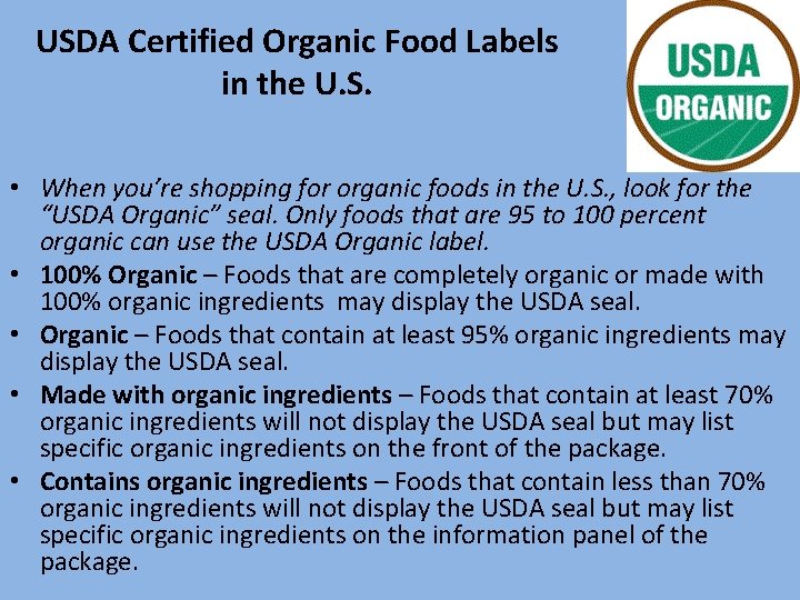 What does ORGANIC mean Understanding Organic Food Labels