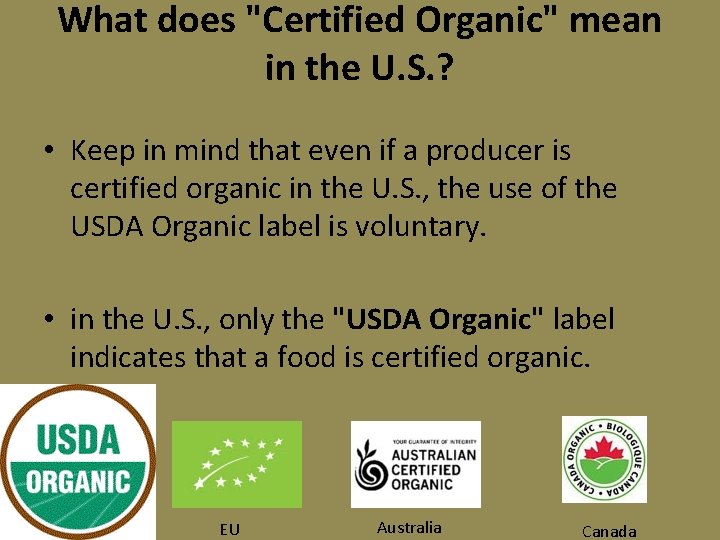What does ORGANIC mean Understanding Organic Food Labels