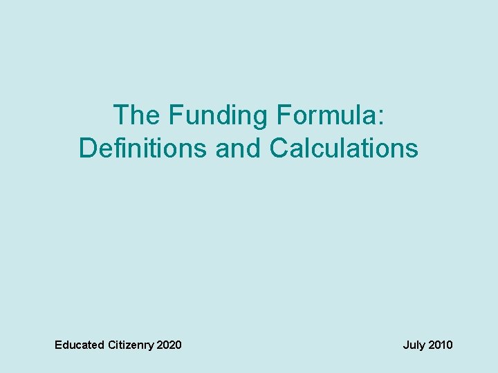 Missouris K12 Foundation Formula A Successful Schools Model