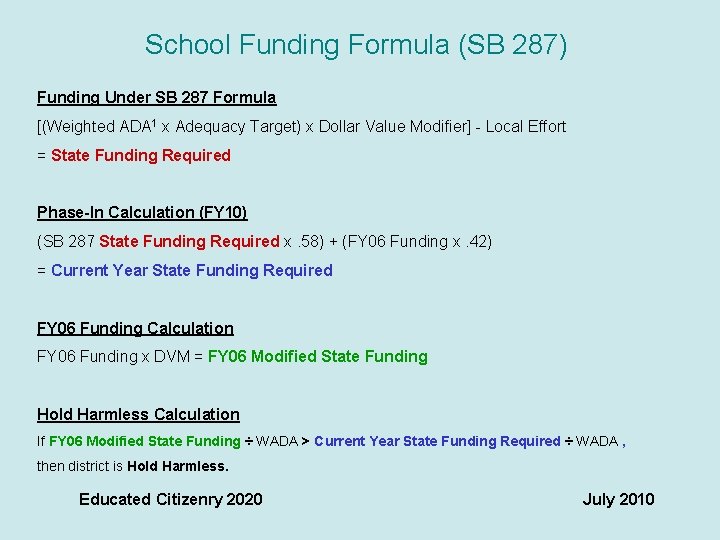 Missouris K12 Foundation Formula A Successful Schools Model