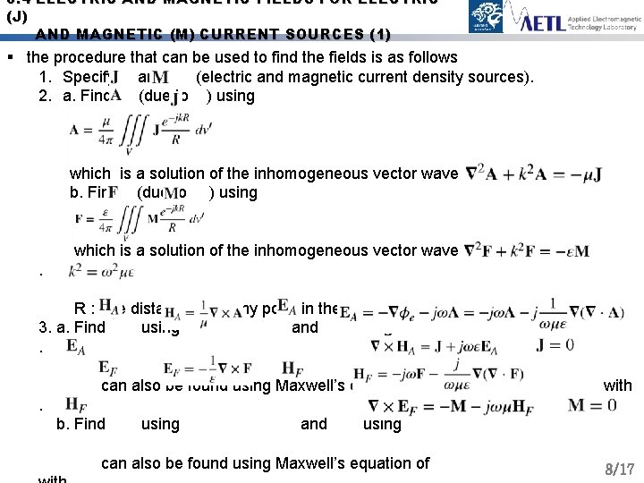 ANTENNA THEORY Chapter 3 Radiation Integrals and Auxiliary