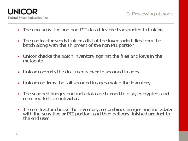 UNICOR Federal Prison Industries Processing of sensitive but