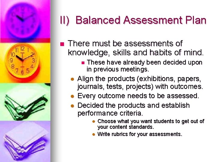 Plan the Assessment PBL PD 3 I Types