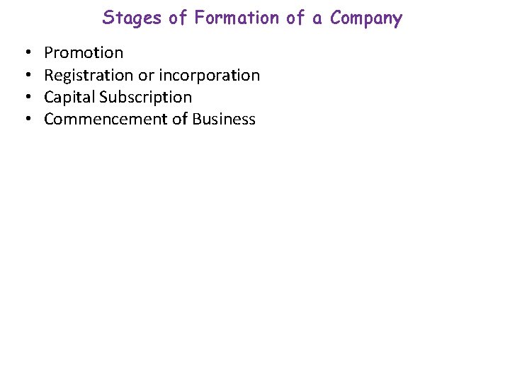 Stages of Formation of a Company Promotion Registration