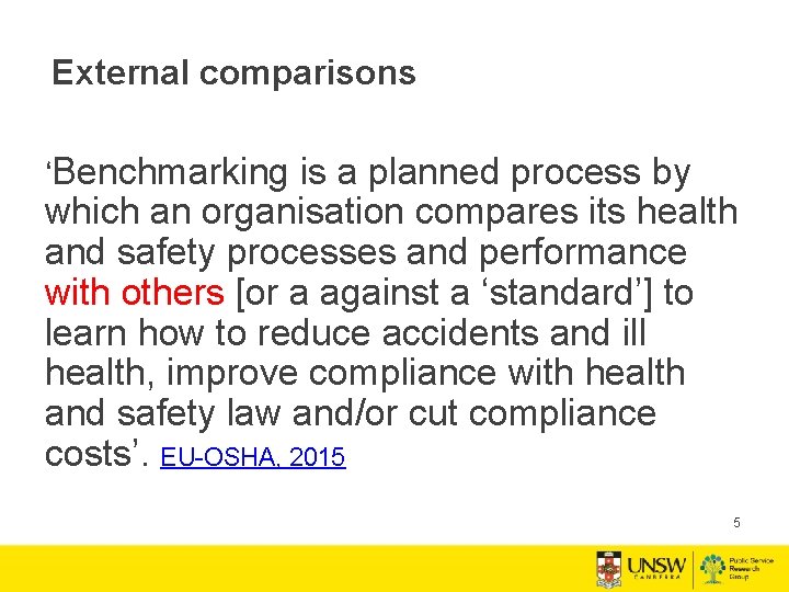 School of Business Benchmarking can we measure our