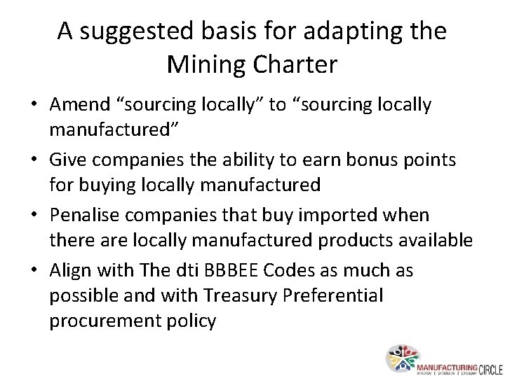 SUBMISSION ON THE MINING CHARTER by the SA