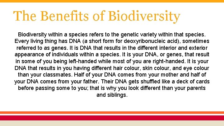 The Benefits of Biodiversity Grade 6 Biodiversity Recap