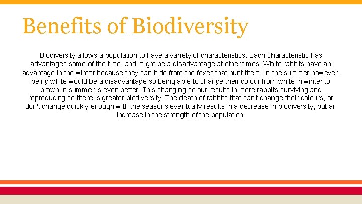 The Benefits of Biodiversity Grade 6 Biodiversity Recap