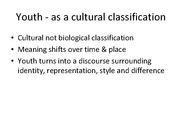 Youth Collective Identity G 325 Objective Explore Youth