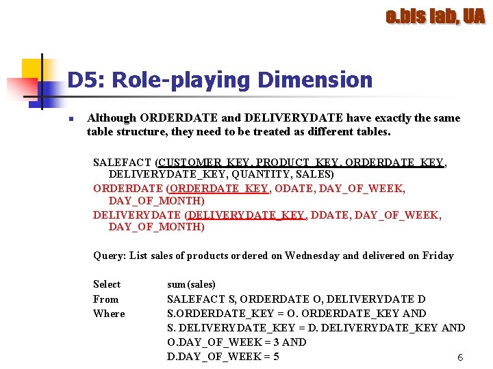 MIS 451 Building Business Intelligence Systems Logical Design
