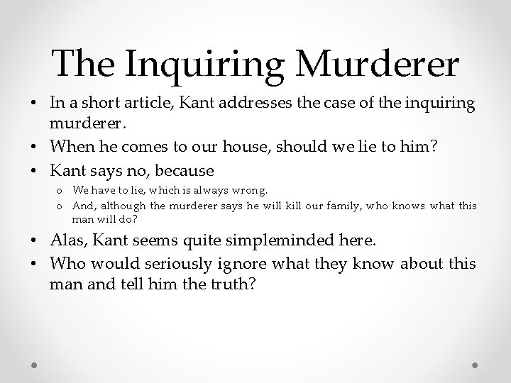 Immanuel Kant and Rules Are there Absolute Moral