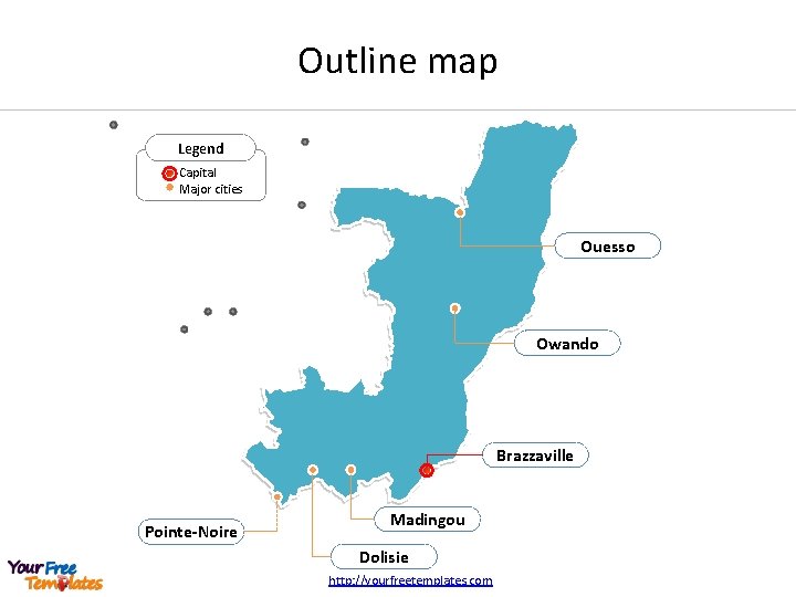 Outline map Legend Capital Major cities Ouesso Owando