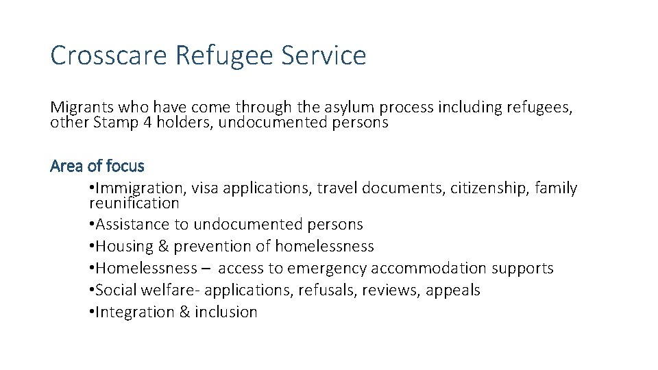 Service Overview Presentation to Meitheal Network March 2021