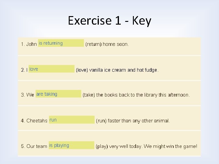 Review of Tenses Present Simple Vs Present Continuous