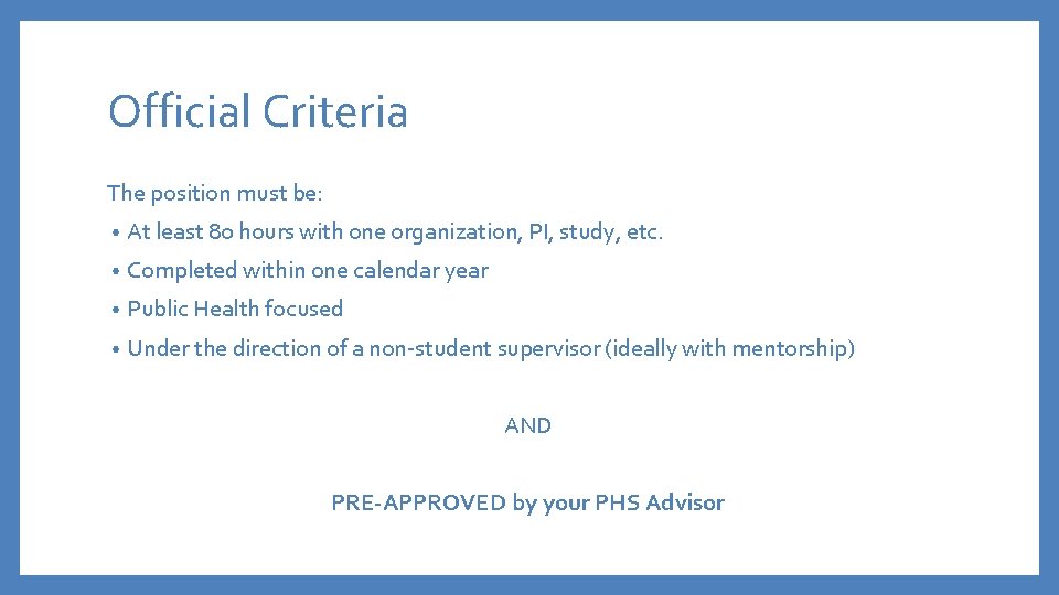 THE APPLIED EXPERIENCE A Requirement of the Public