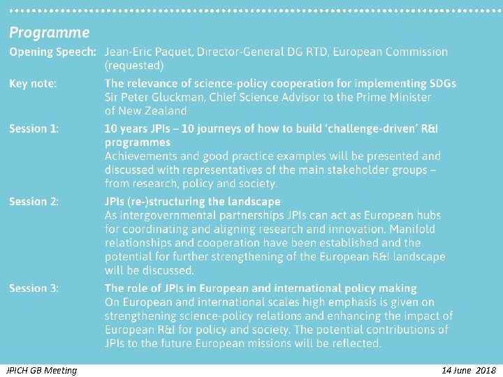 Collaboration within the 10 JPIs 10 Years Joint