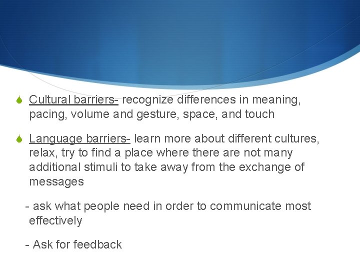 Communication Barriers S Learning Goals S 5 I