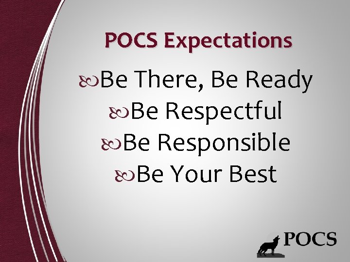 PBIS Instructional Series POCS Transportation Expectations POCS ...