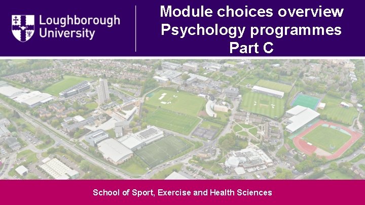 Module choices overview Psychology programmes Part C School