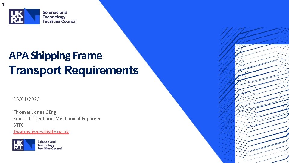1 APA Shipping Frame Transport Requirements 15012020 Thomas