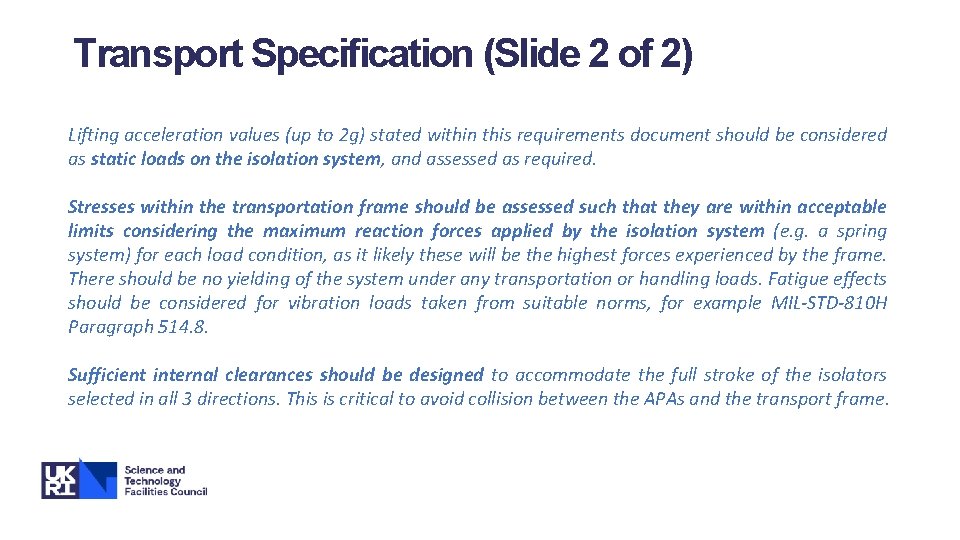 1 APA Shipping Frame Transport Requirements 15012020 Thomas