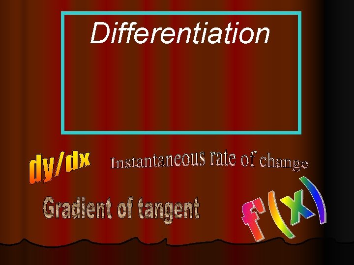Differentiation Note 1 Gradients of Curves The gradient