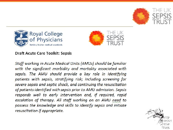 Achieving better sepsis care Together Sepsis UK Dr