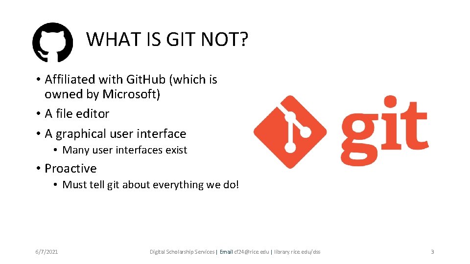 Introduction to Git and Git Hub Fondren Library