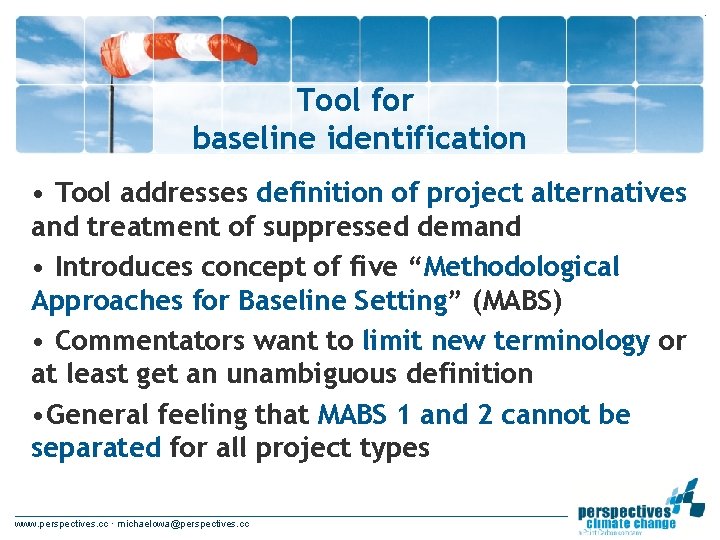 Public inputs on the baseline standard Axel Michaelowa