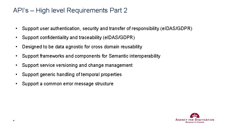 ISA 2 API Highlevel Requirements Sven Rostgaard Rasmussen