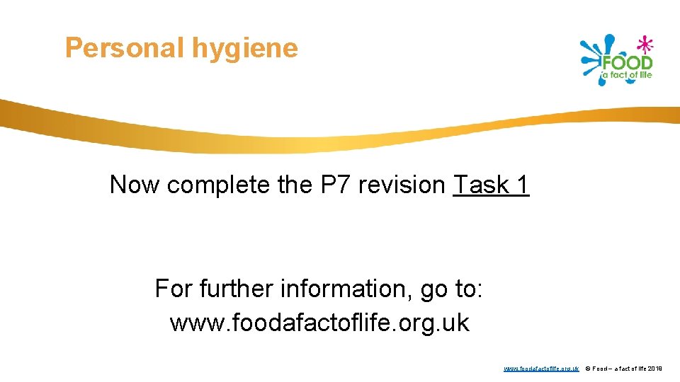 P 7 Transition Task 1 Personal hygiene Cardinal