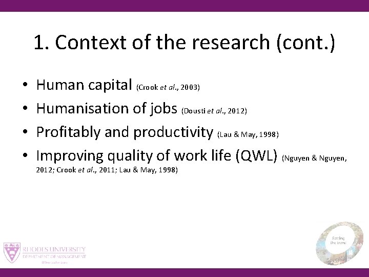 THE RELATIONSHIP BETWEEN LEADERSHIP STYLES AND QUALITY OF