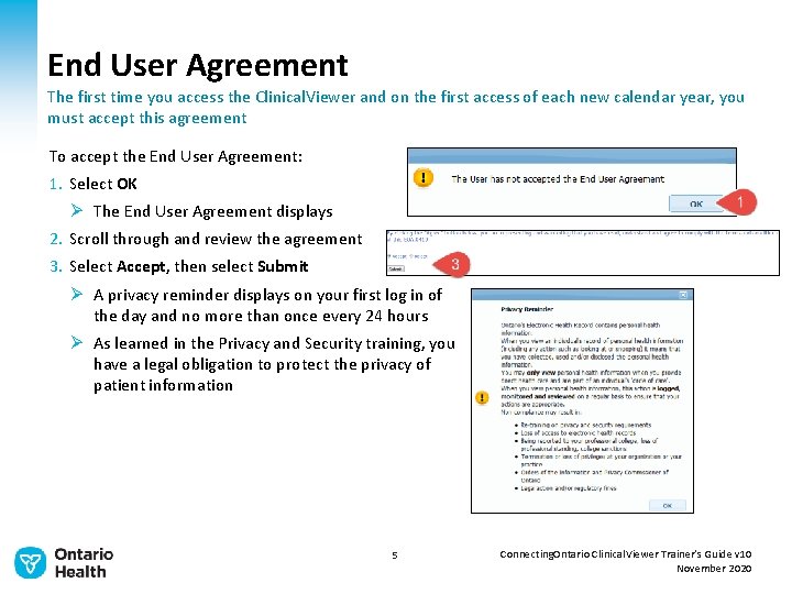 Connecting Ontario Clinical Viewer Training NOVEMBER 2020 Contents