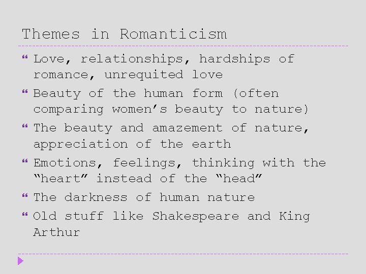 Romantic Poetry Introduction to the 9 step Analysis